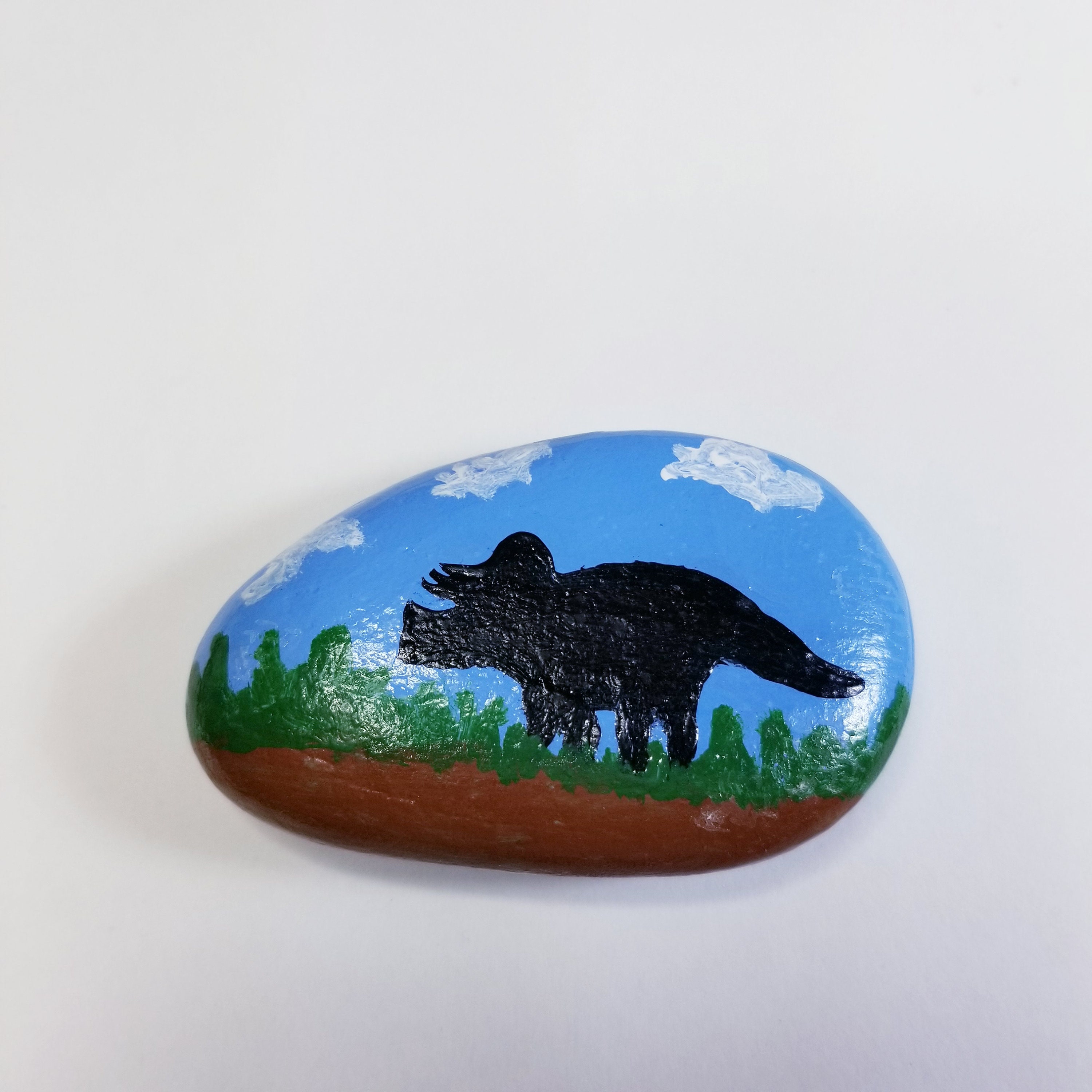 Hand Painted Dinosaur Stone-dinosaur Rock-pocket Rock-comfort Stone-kid ...