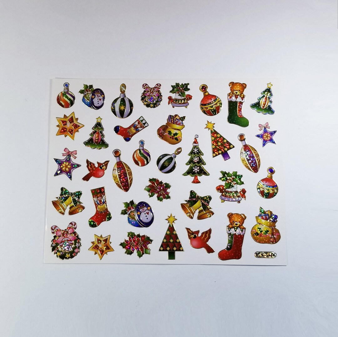 Vintage Christmas Stickers Sheet-christmas Tree Decoration-christmas ...