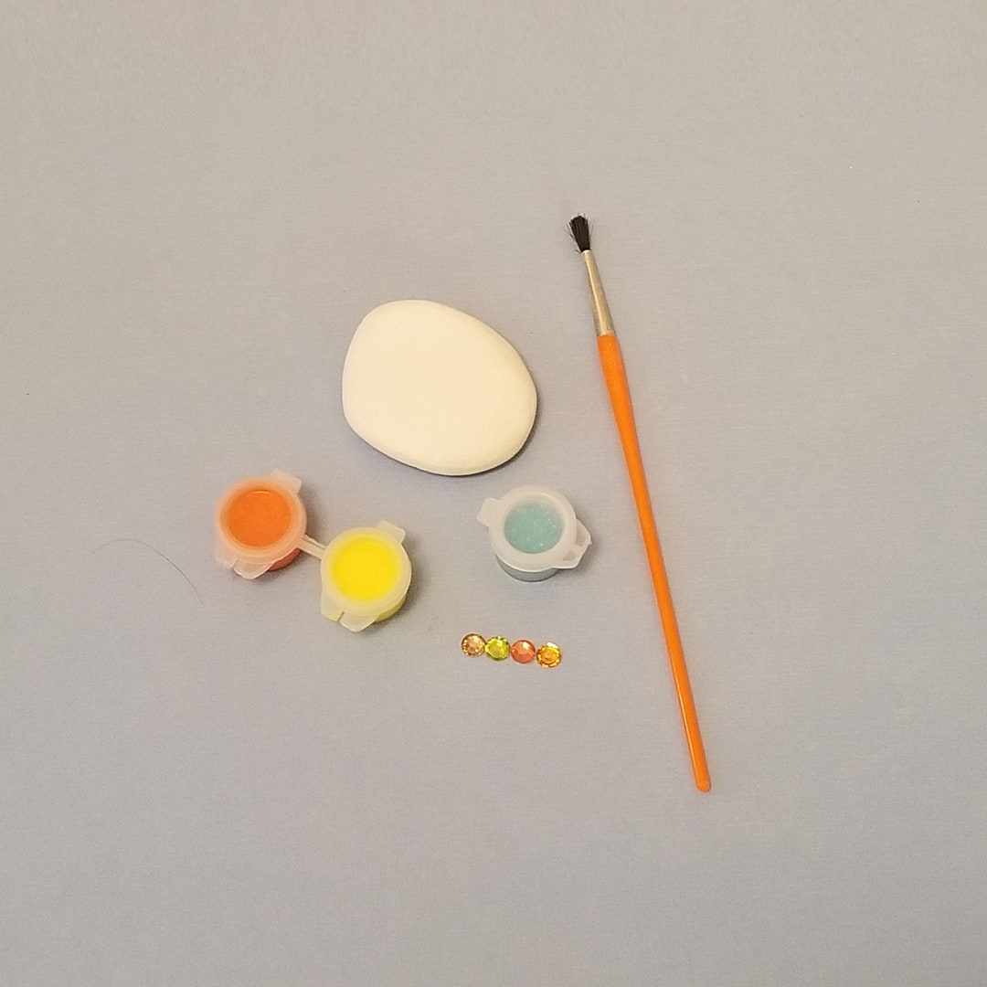 Plaster Rock With Gems Paint Your Own Craft Kit-pebble Paint Your Own ...