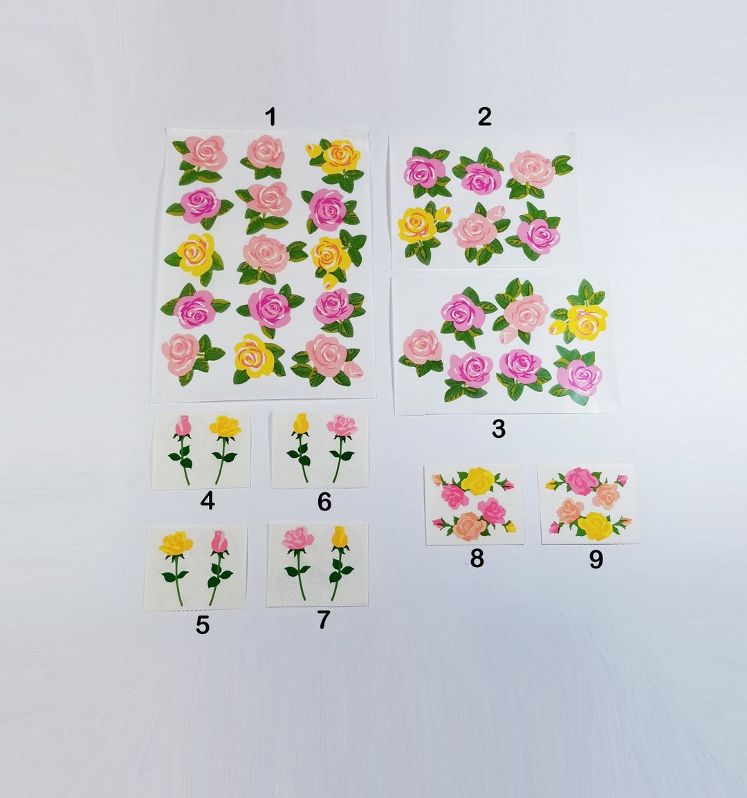 Vintage Pink Roses Stickers-roses Stickers-summer Flower Stickers ...