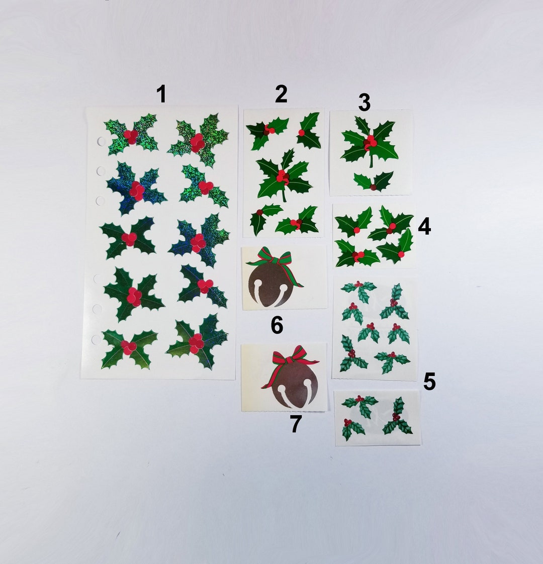 Vintage Christmas Holly Stickers-jingle Bells Stickers-christmas ...