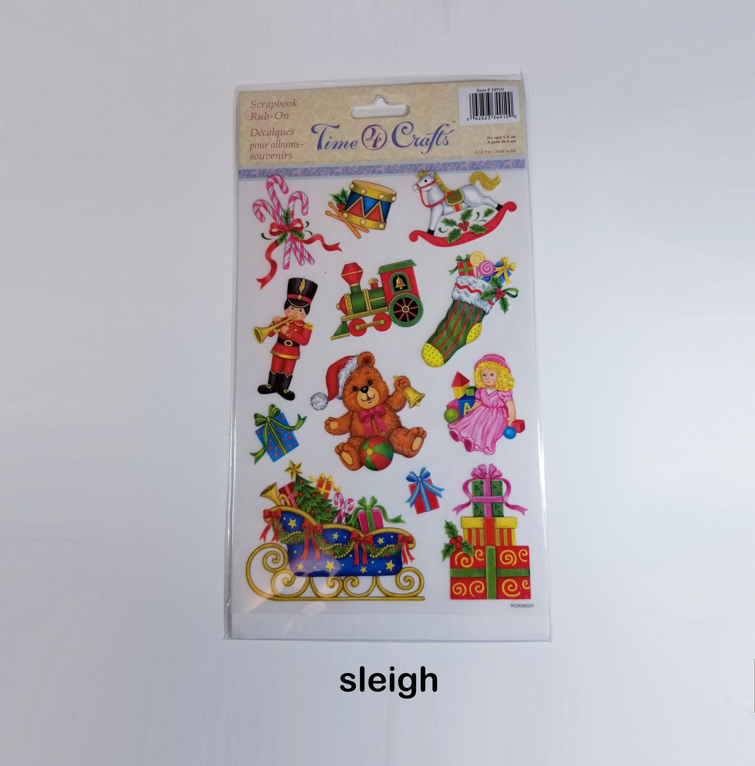 Vintage Rub-on Christmas Transfers, Rub-on Santa, Rub-on Snowflakes ...