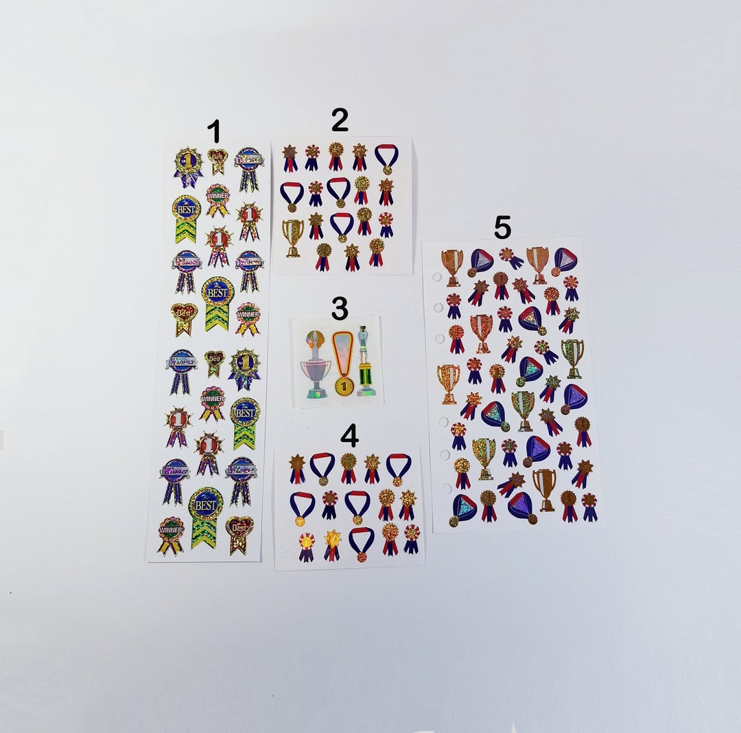 Vintage Award Stickers-sandylion Stickers-trophy, Ribbon, Prize, Medal ...