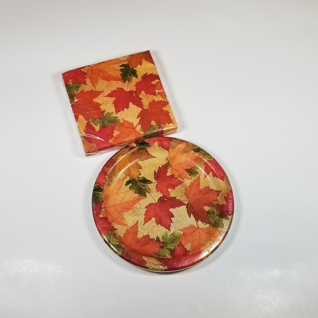Fall Leaves Mini Set-fall Leaves Plates-fall Leaves Napkins-maple Leaf ...