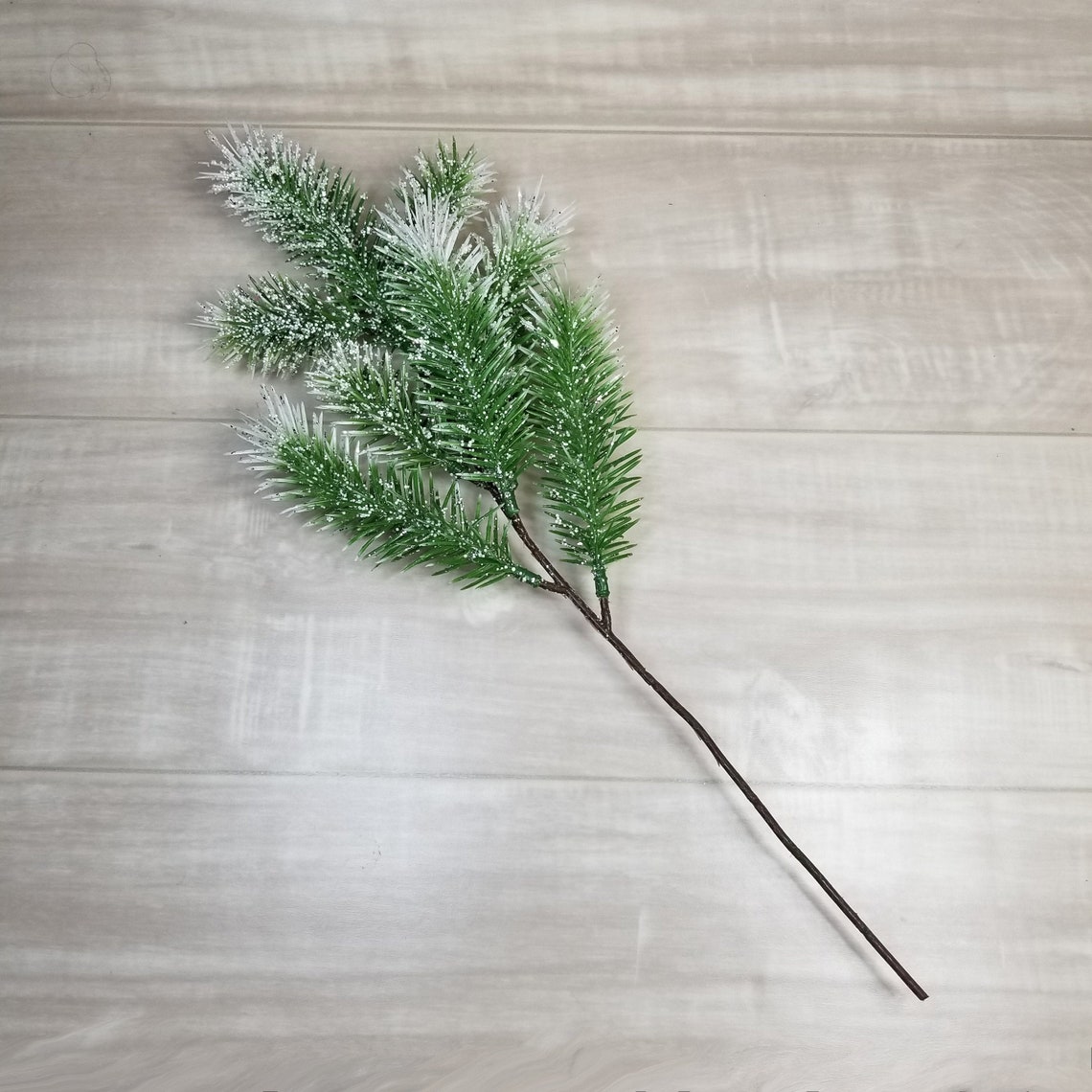 White Tip Spruce Spray-evergreen Branch-artificial Evergreen Floral ...