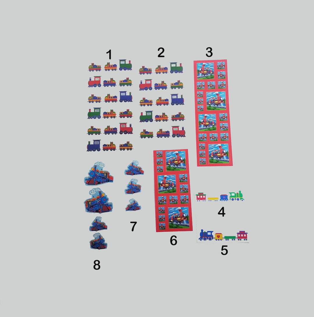 Vintage Train Stickers-christmas Train, Presents Train, Heart Train ...