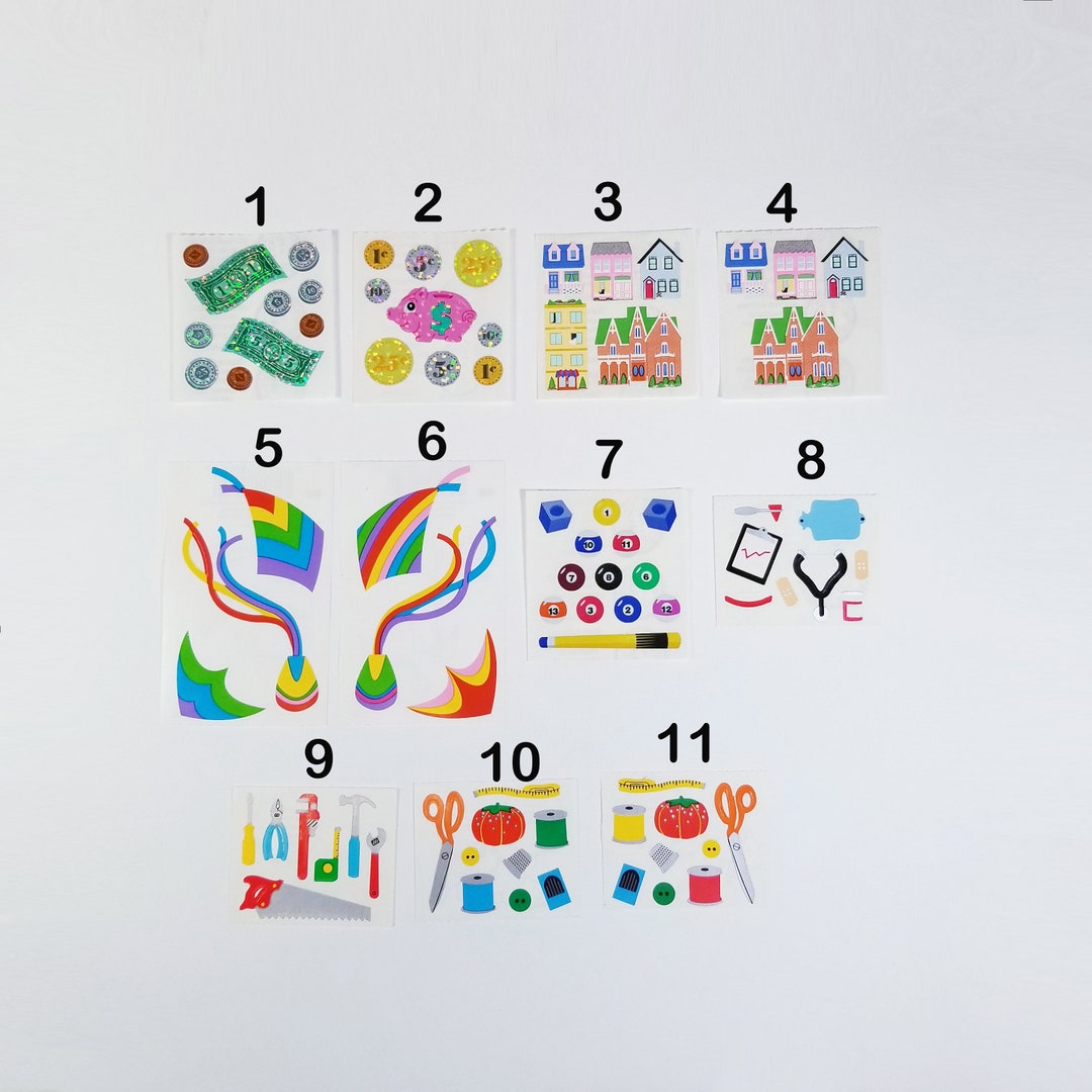 Vintage Money Stickers-sandylion Stickers-coin Bank, House, Kite ...