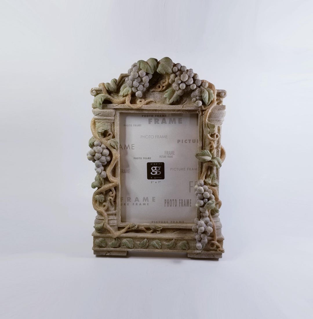 Vintage 3D Grape Photo Frame-grape Vine Motif Picture Frame-grapevine ...