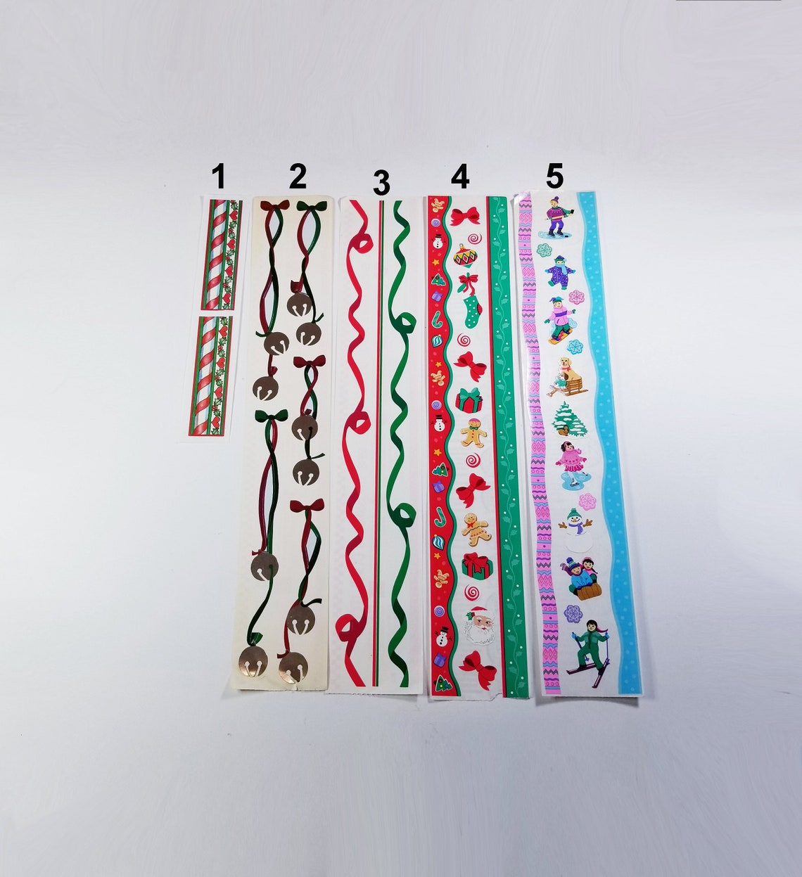 Vintage Winter Holiday Border Stickers-christmas, Jingle Bells, Ribbons ...