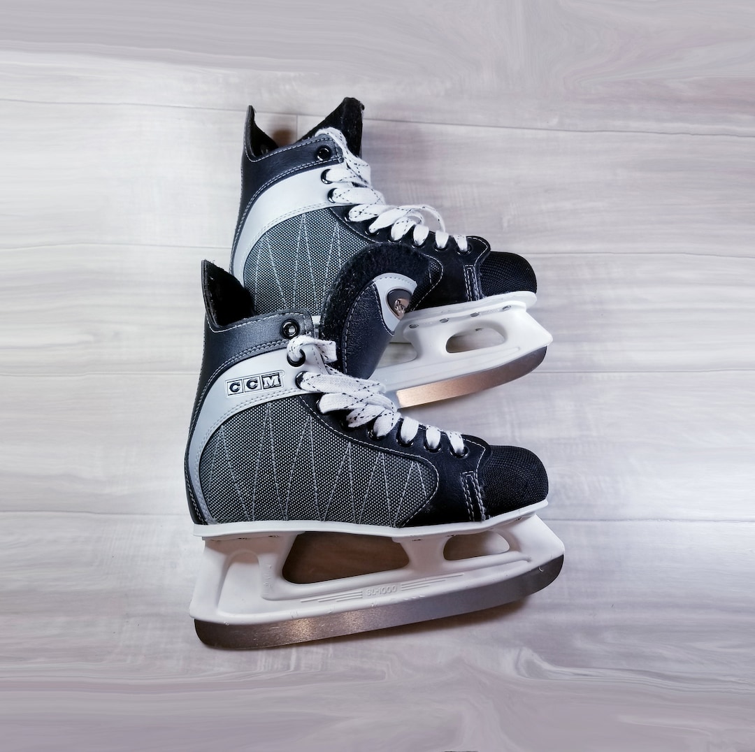 Vintage CCM Powerline 500 Leather Men, Boys Ice Skates-black Leather ...