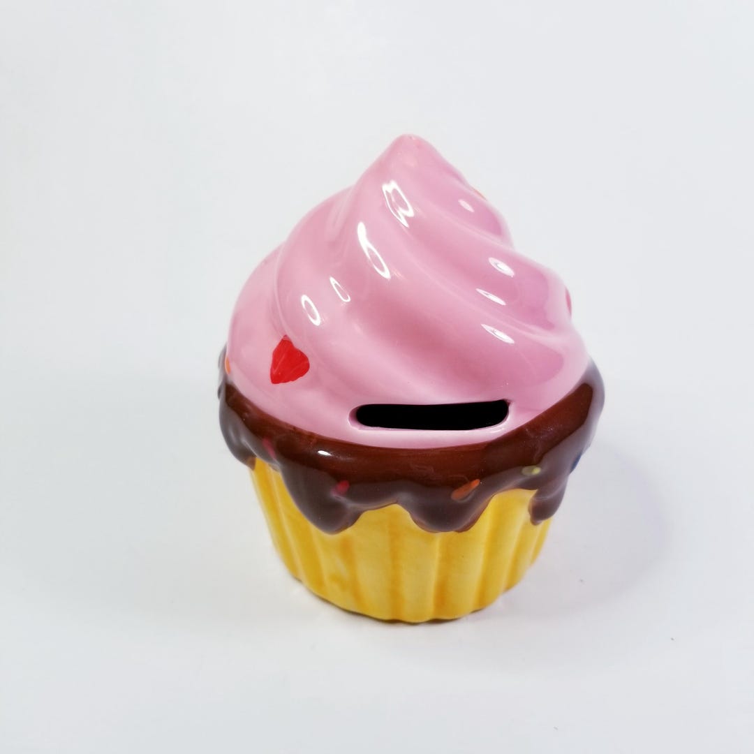 Vintage Cupcake Ceramic Money Bank-ceramic Cupcake Coin Bank-cupcake ...