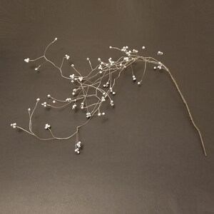 Silver Beads on Wire Spray Branch-floral Arrangement Stem-wreath ...