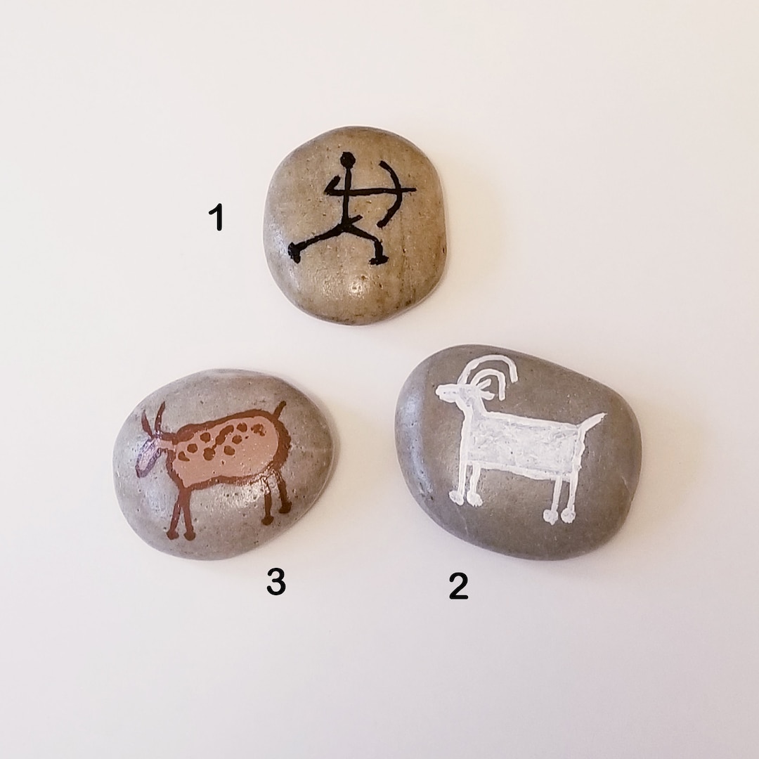 Cave Art Stone-prehistoric Cave Art on Stone-primitive Art Painting on ...