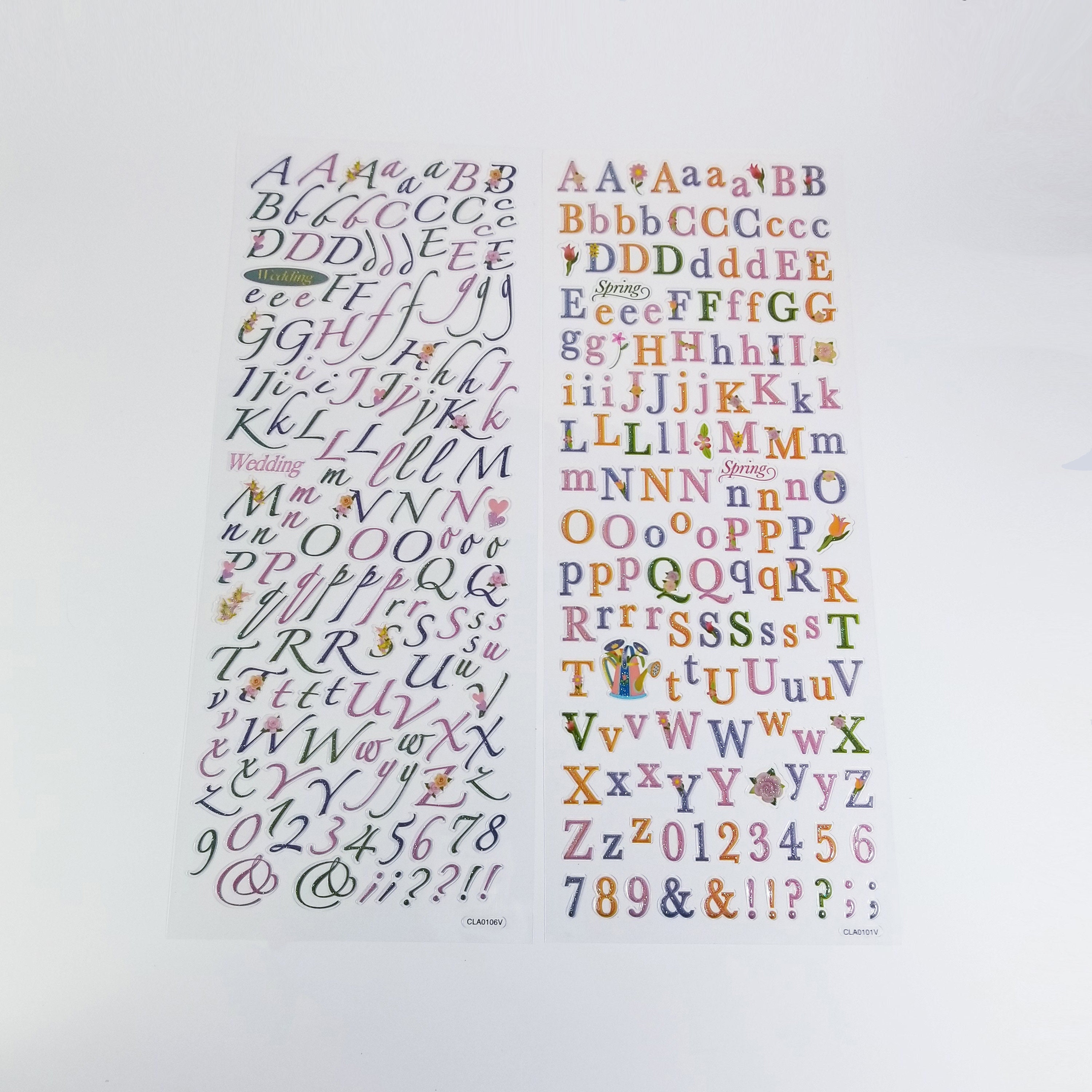 Vintage Glitter Alphabet Letters Stickers-acid Free Clear Alphabet ...