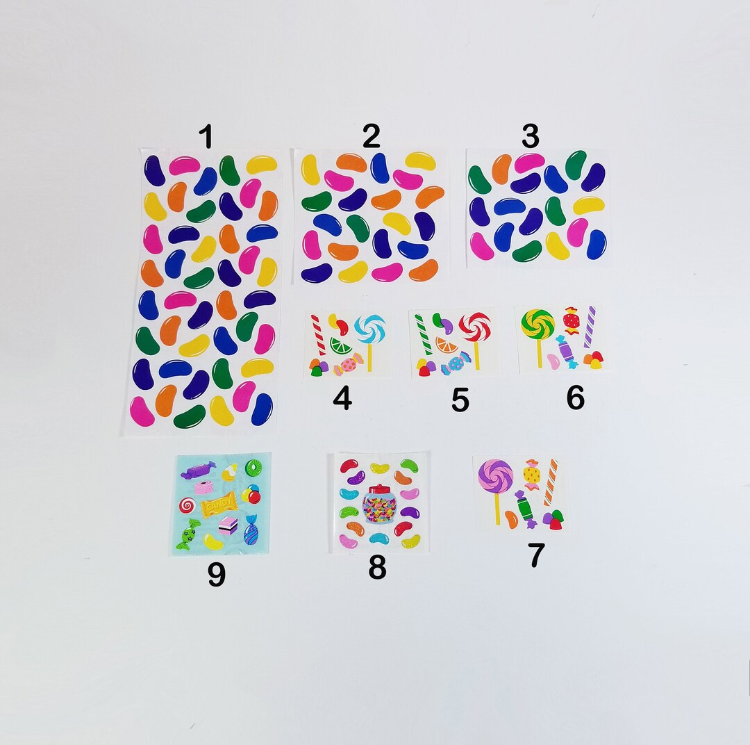 Vintage Candy Stickers-jelly Beans Candy, Lollypops, Gummies, Sour ...