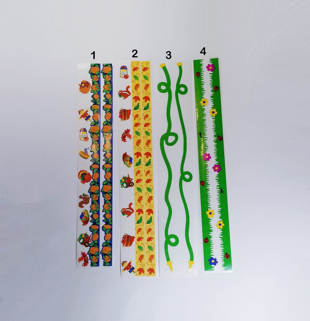 Vintage Border Stickers-thanksgiving Border-leaves Borders-grass ...