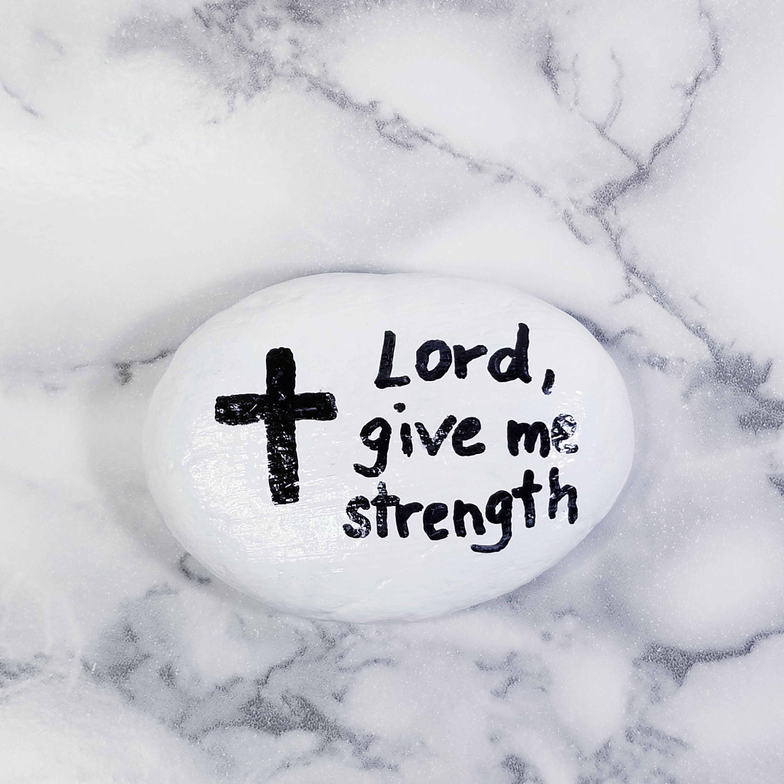 Lord Give Me Strength Painted Stone Rock-religious Quote Stone Rock ...
