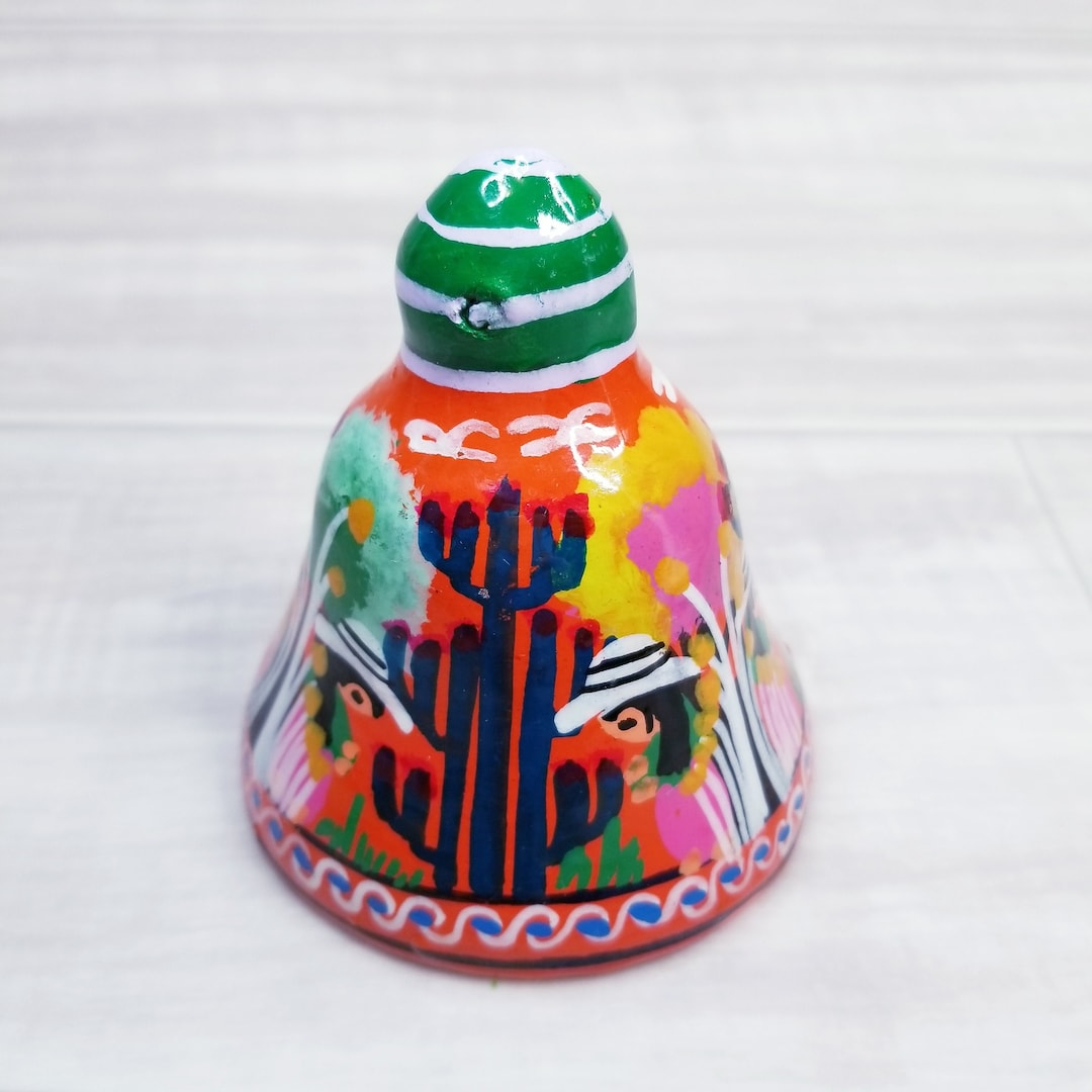 Vintage Mexican Hand Painted Ceramic Bell-mexican Farmers Ceramic Bell ...