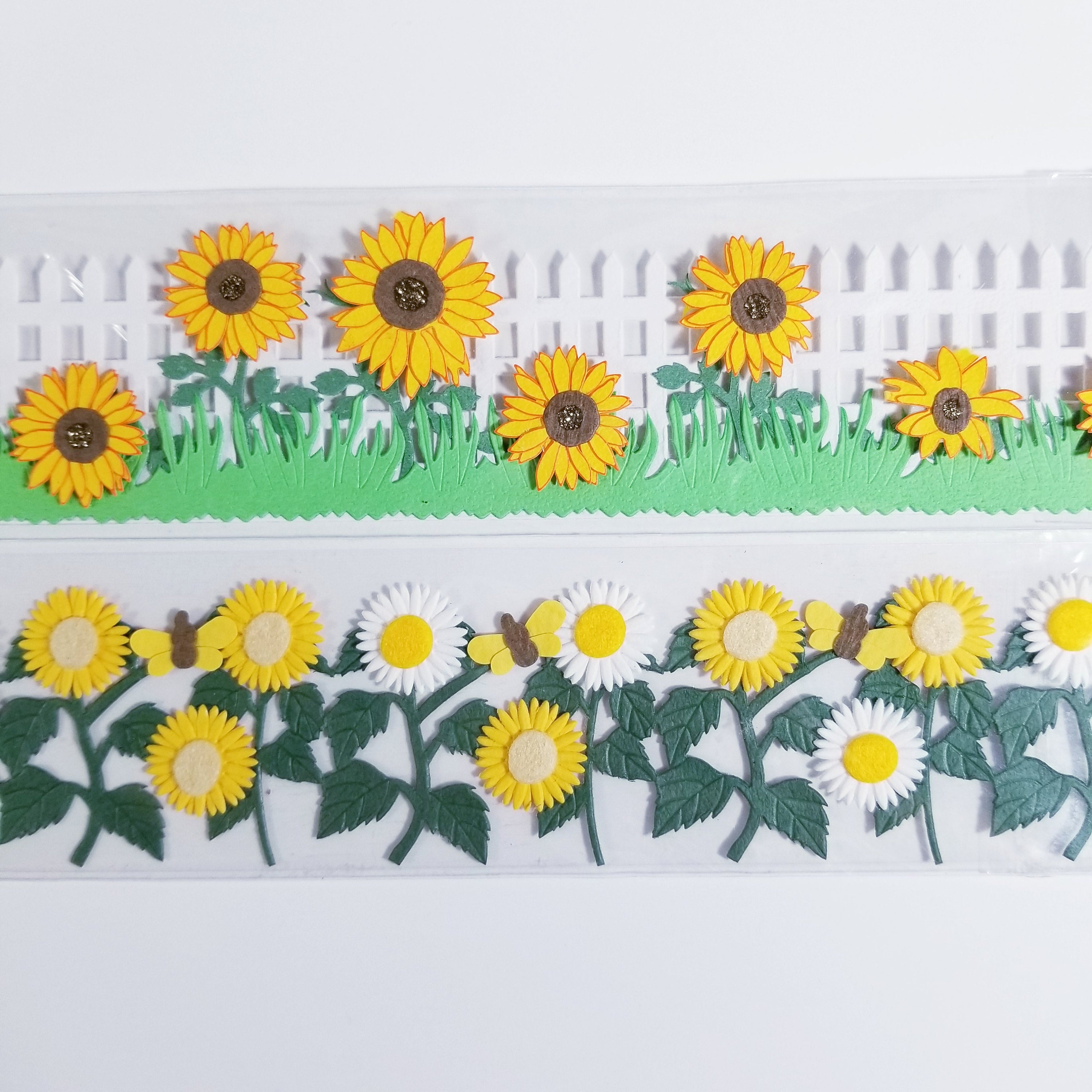 Vintage 3D Glitter Self Stick Border-sunflower, Roses, Flower, Ocean ...