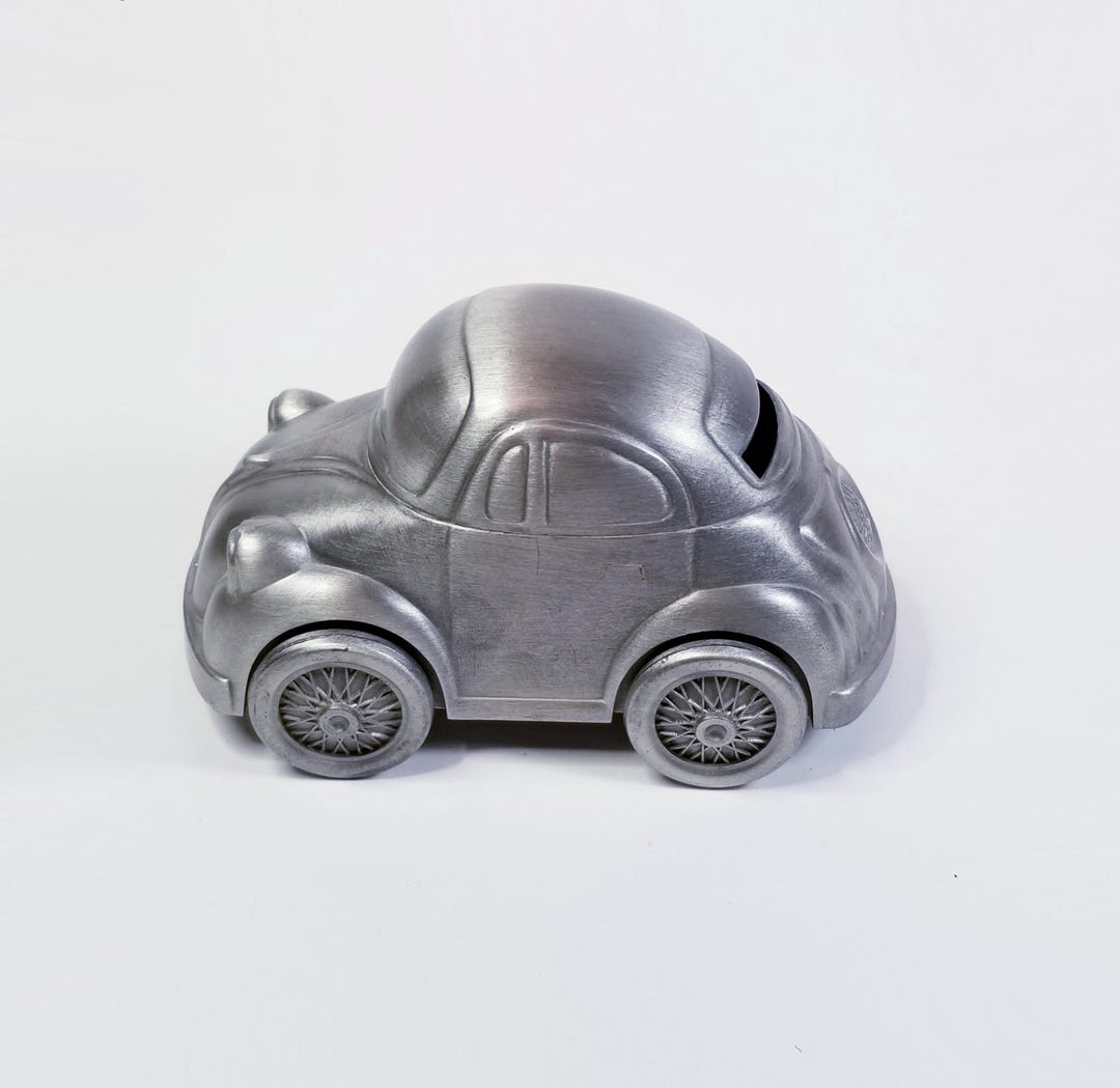Vintage Volkswagen Beetle Coin Bank-pewter Car Bank-kids Children Coin ...