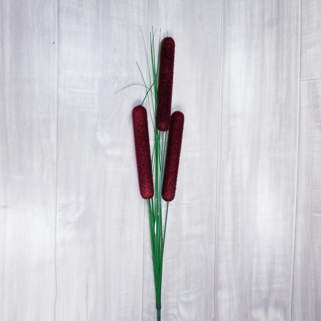 Artificial Cattails With Grass Blades Spray-cattail Floral Stem-fall ...