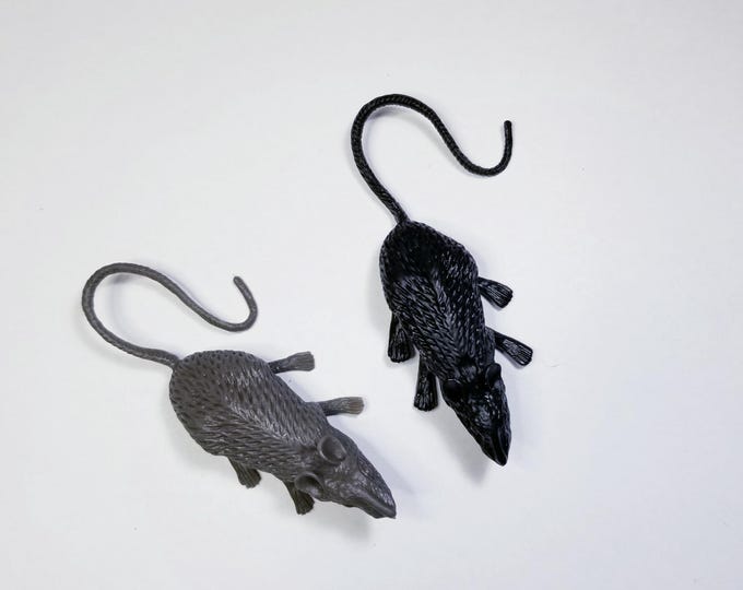 2 Rubber Rats-rubber Mice-rubber Mouse-halloween Decoration-spooky ...