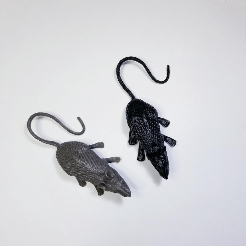 2 Rubber Rats-rubber Mice-rubber Mouse-halloween Decoration-spooky ...