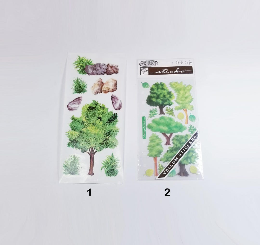 Vintage Trees Stickers-deciduous Tree-vellum Tree Stickers-nature ...