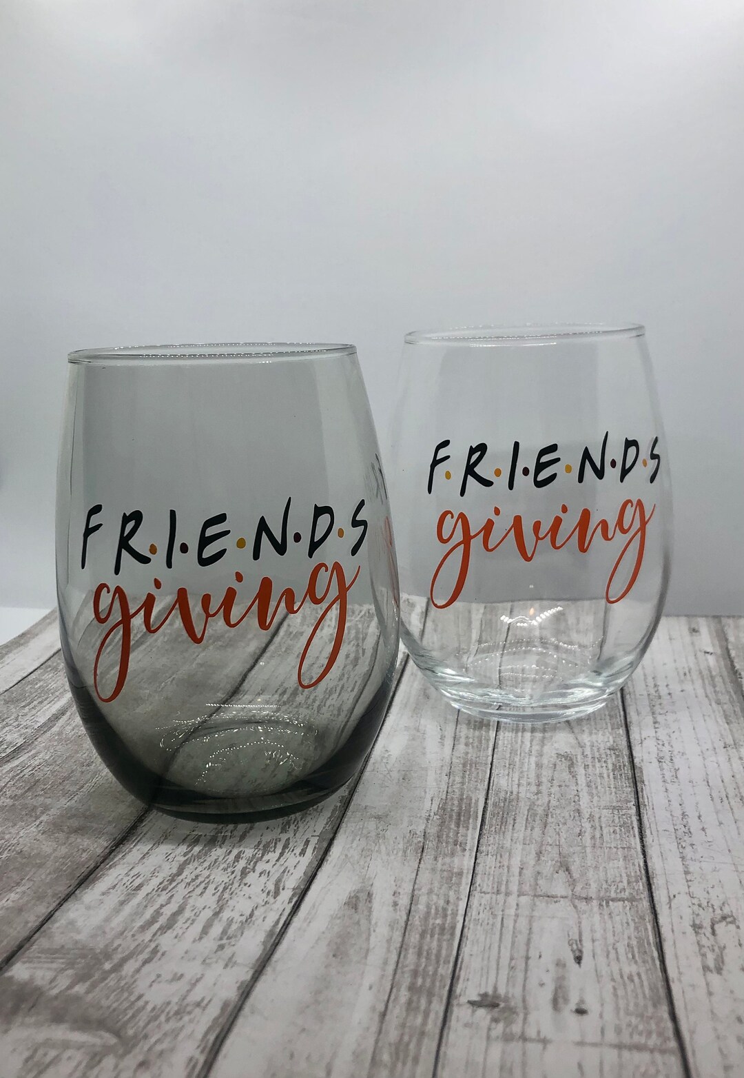 Personalized Friends Giving Stemless Wine Glasses Friends - Etsy