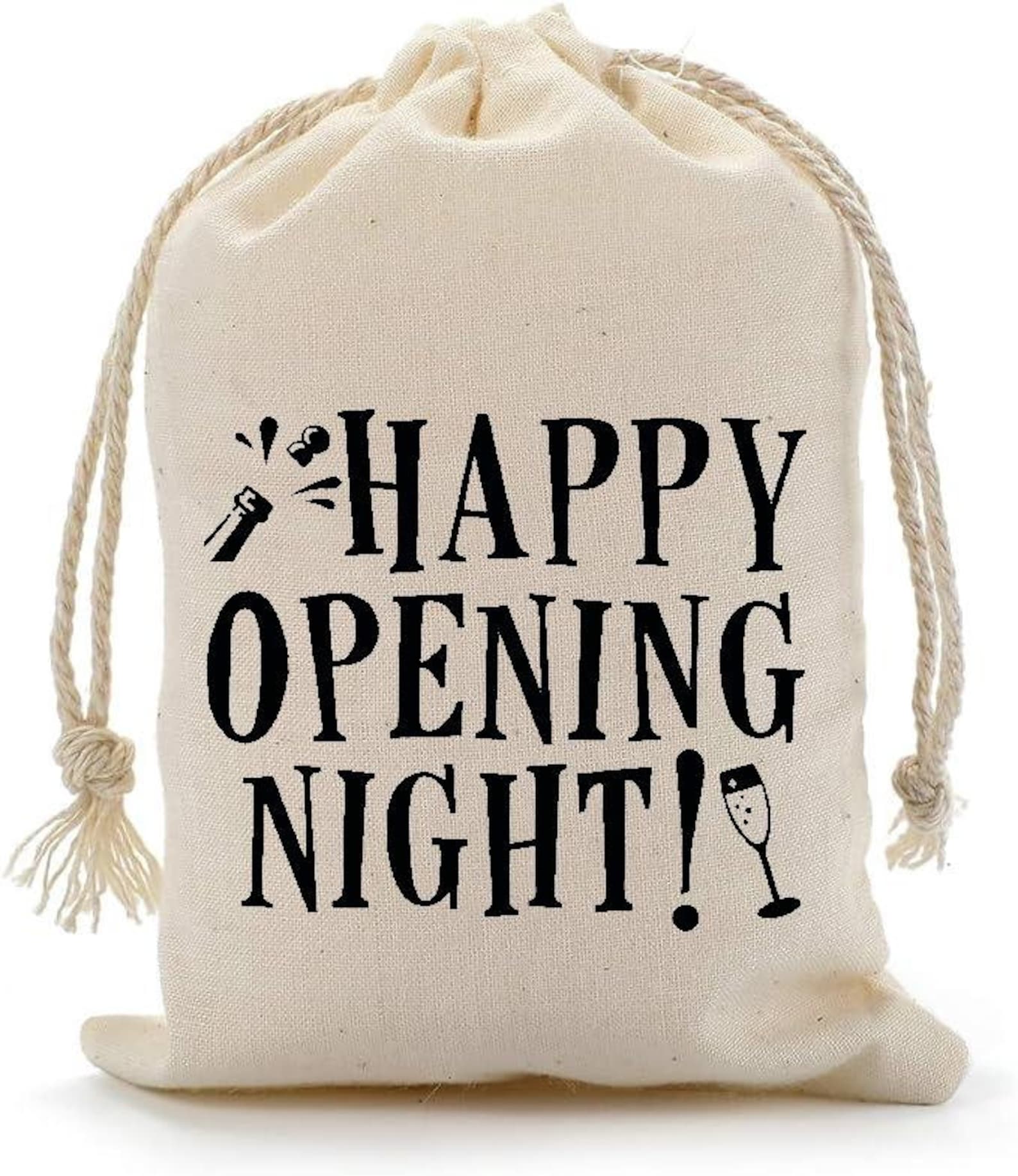 Mini Happy Opening Night Canvas Drawstring Bag Actors 4x6" | Opening ...