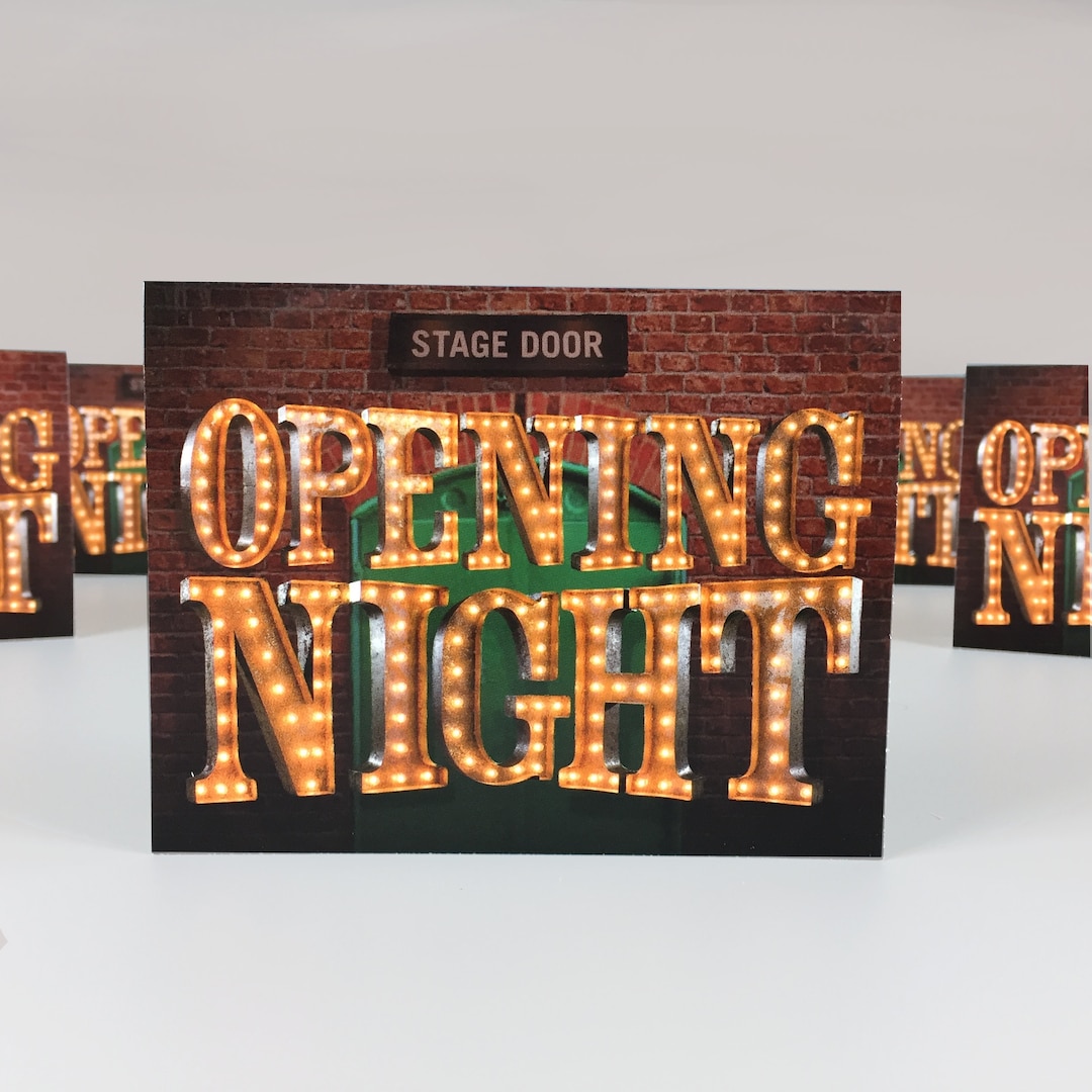 Glowing Marquee Opening Night Card - Etsy