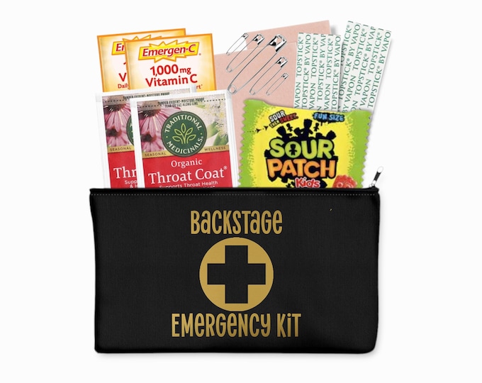 Backstage Actor Emergency Kit Zippered Canvas Bag Actors 8.3" X 5 ...