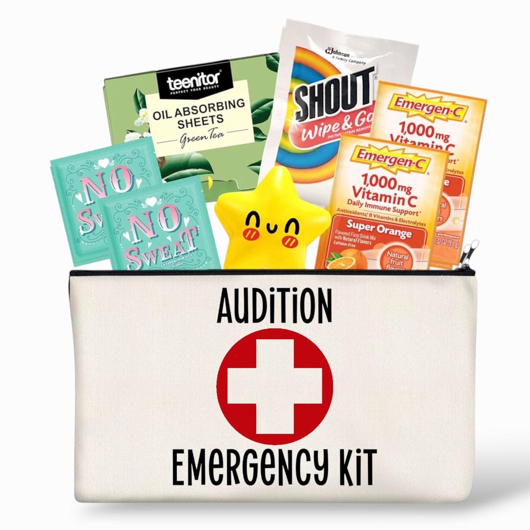 Audition Actor Emergency Kit Zippered Canvas Bag Actors 8.3" X 5 ...