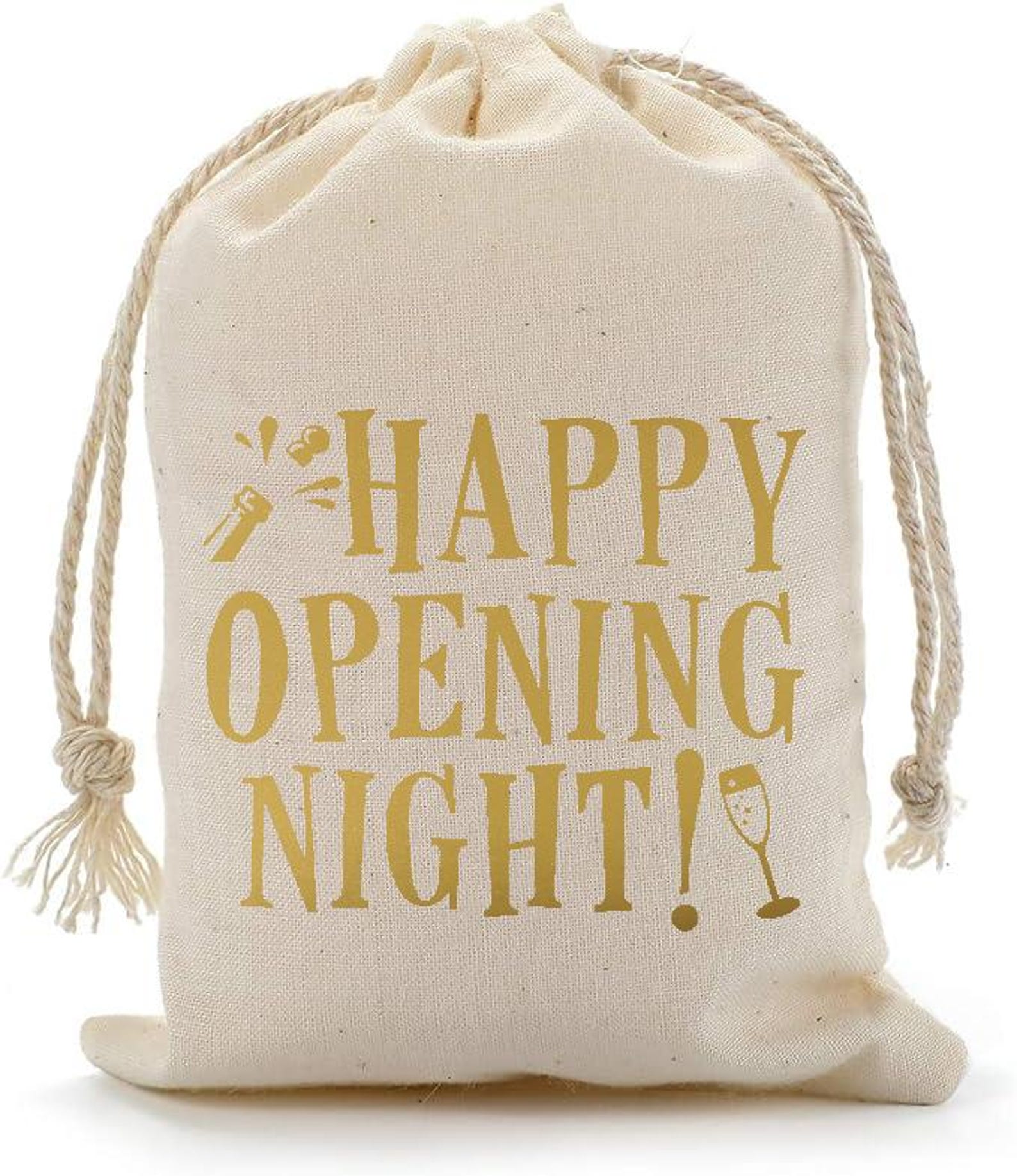 Mini Happy Opening Night Canvas Drawstring Bag Actors 4x6" | Opening ...