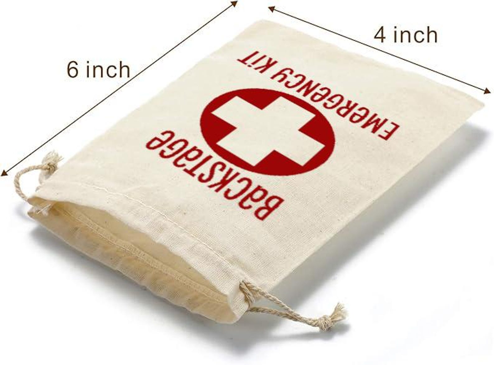 Mini Backstage Actor Emergency Kit Canvas Drawstring Bag Actors 4x6 ...