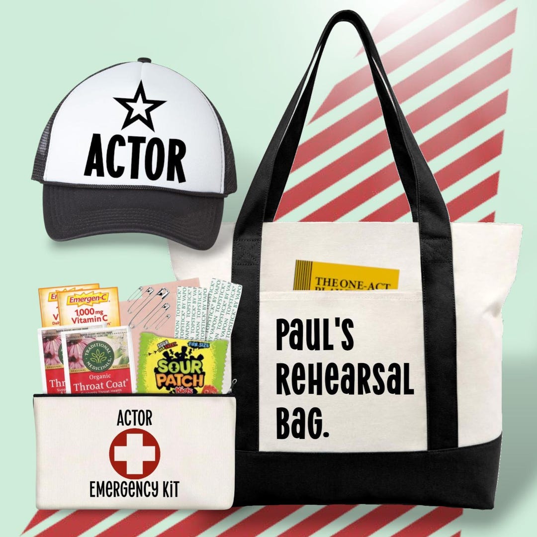 Personalized Actor Rehearsal Bag Gift Set | Emergency Actor Kit | Gift ...