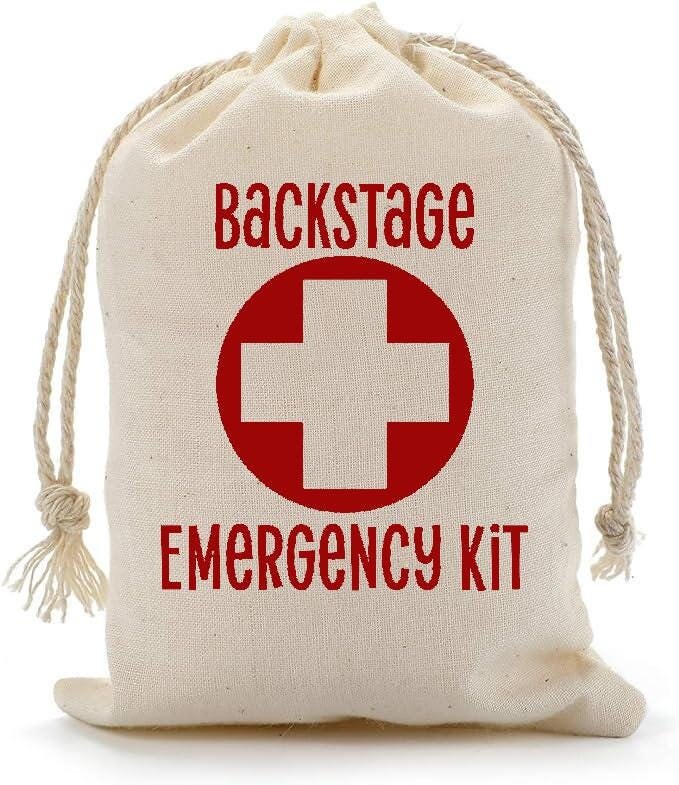 Mini Backstage Actor Emergency Kit Canvas Drawstring Bag Actors 4x6 ...