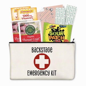 Backstage Actor Emergency Kit Zippered Canvas Bag Actors 8.3" X 5 ...