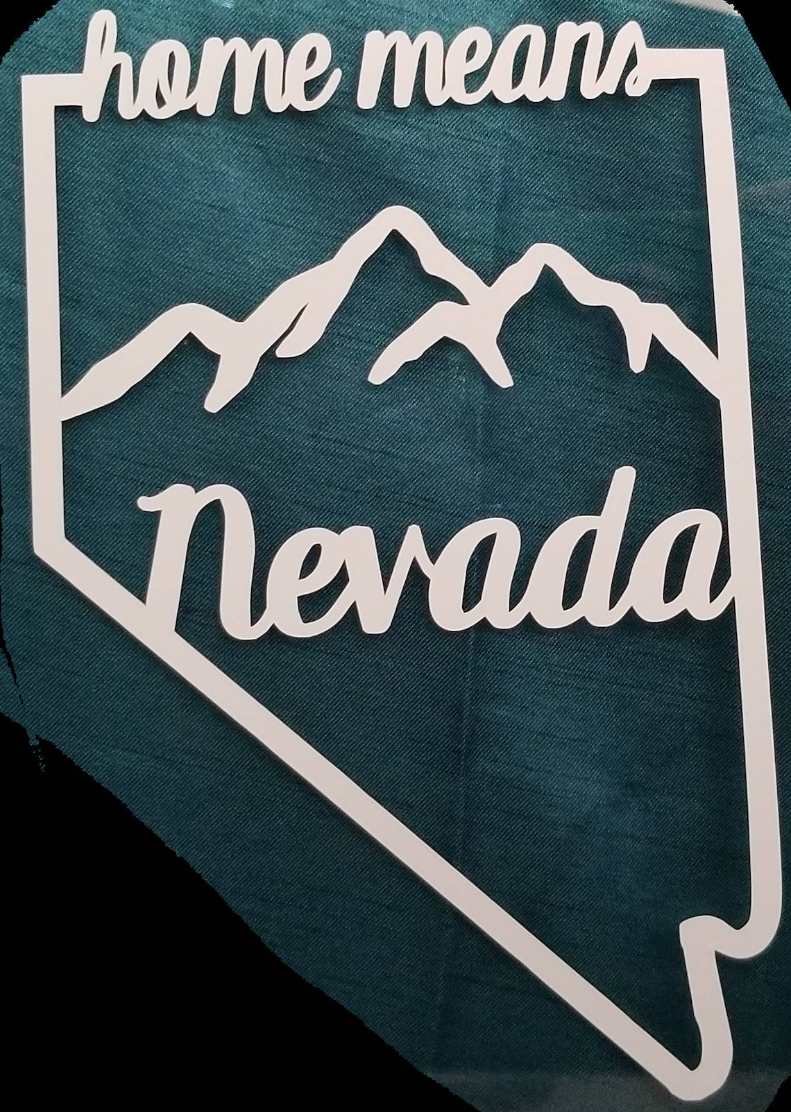 Home Means Nevada With Mountains White Matte Vinyl Car Truck or Window ...