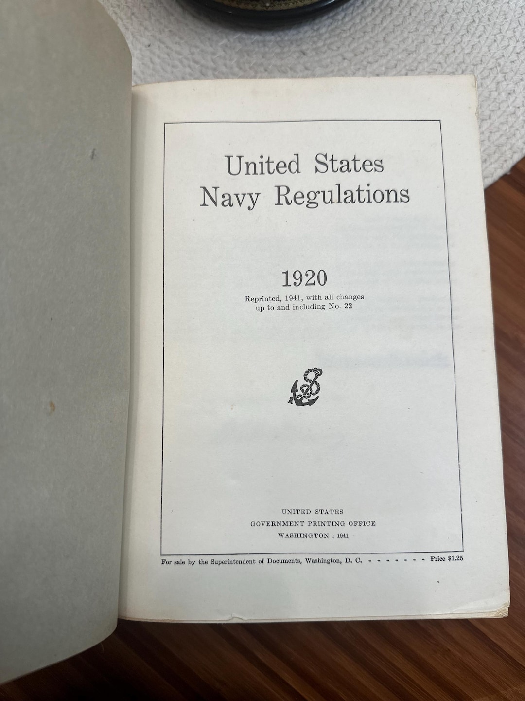 U.S. Navy Regulations 1920 (1941 Reprint) – Military History Book - Etsy