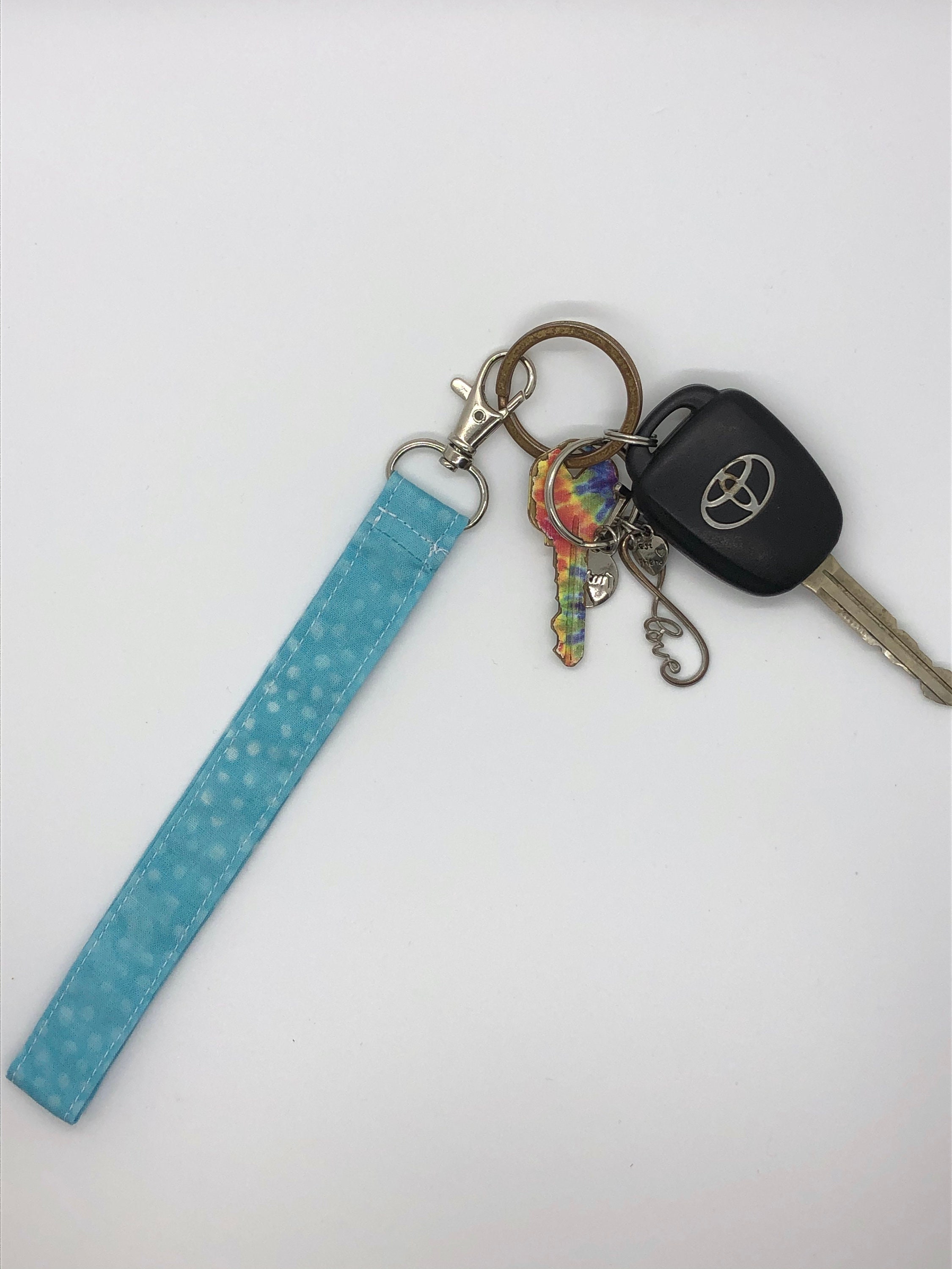 Wristlet Key Fob, Key Chain Lanyard, Fabric Wrist Strap, Clip on Key ...