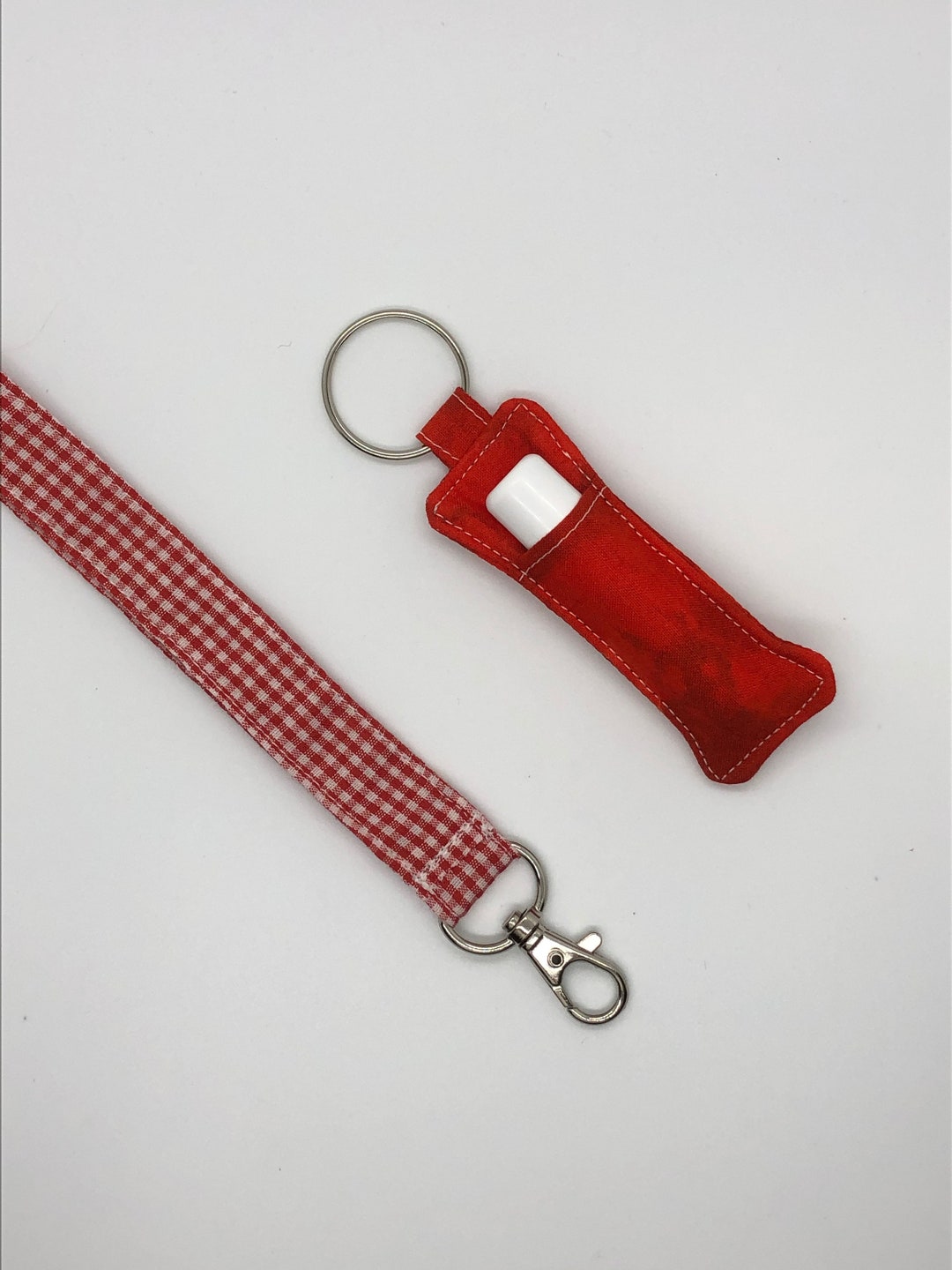 Red Chapstick Holder, Lip Balm Pocket, Travel Key Chain, Car ...