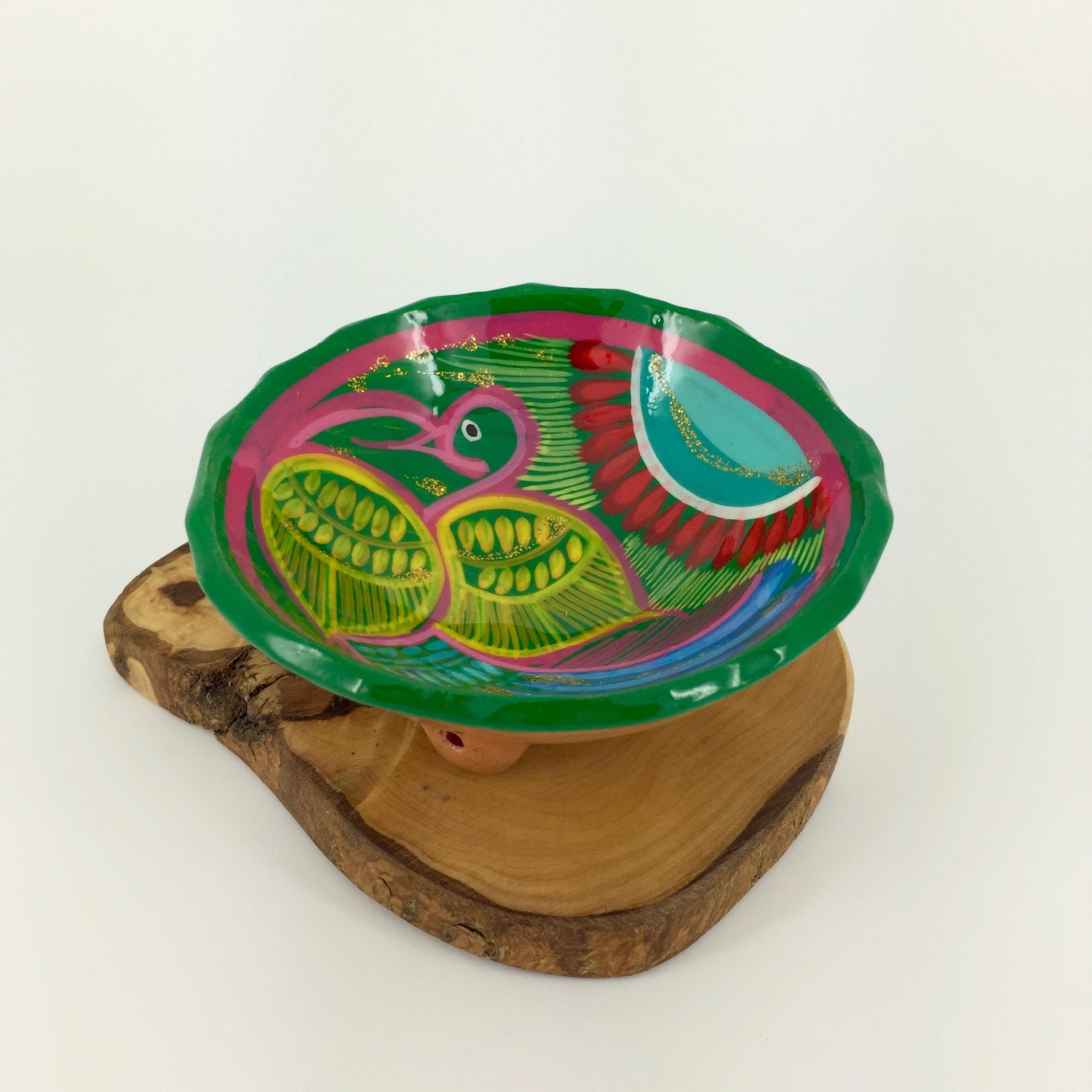 Vintage . MEXICAN FOLK ART Hand Painted Three Footed Story - Etsy