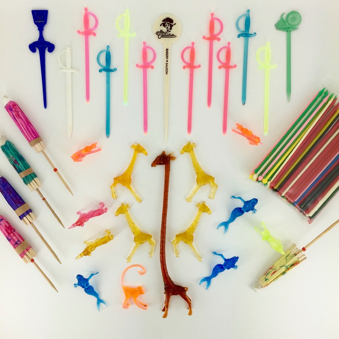 Vintage . MCM SWIZZLE STICKS Zoo Piks Cocktail Animals . Lot of 152 ...