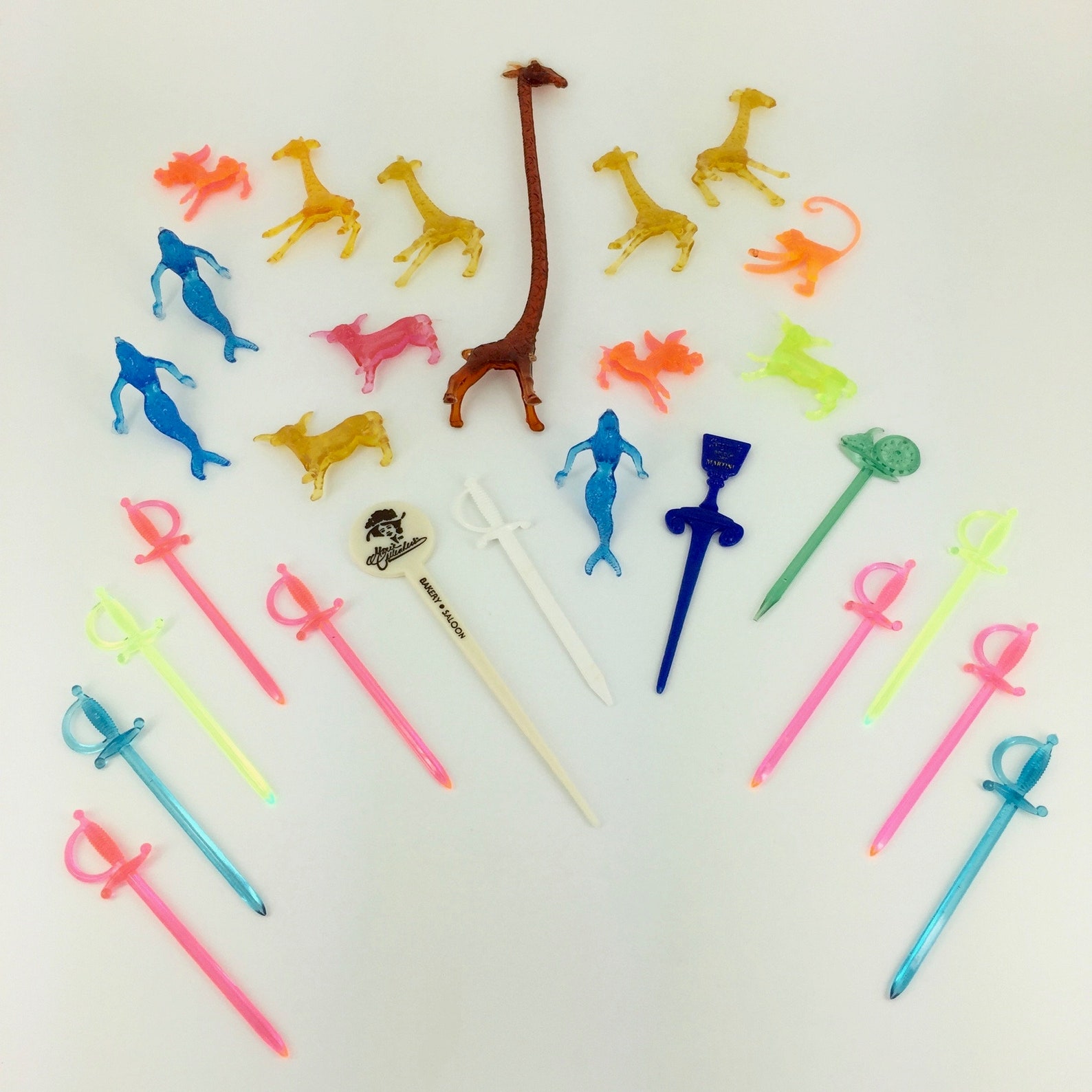 Vintage . MCM SWIZZLE STICKS Zoo Piks Cocktail Animals . Lot - Etsy