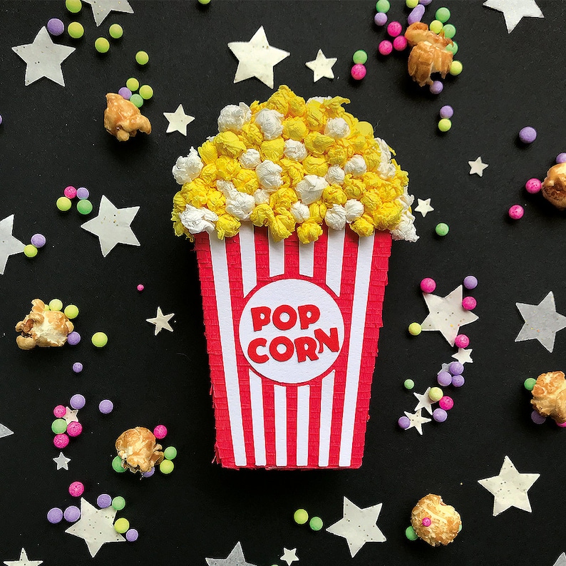 Pop Corn Mini Piñata, Movie Night Party Favor, Party Decoration, Pop ...