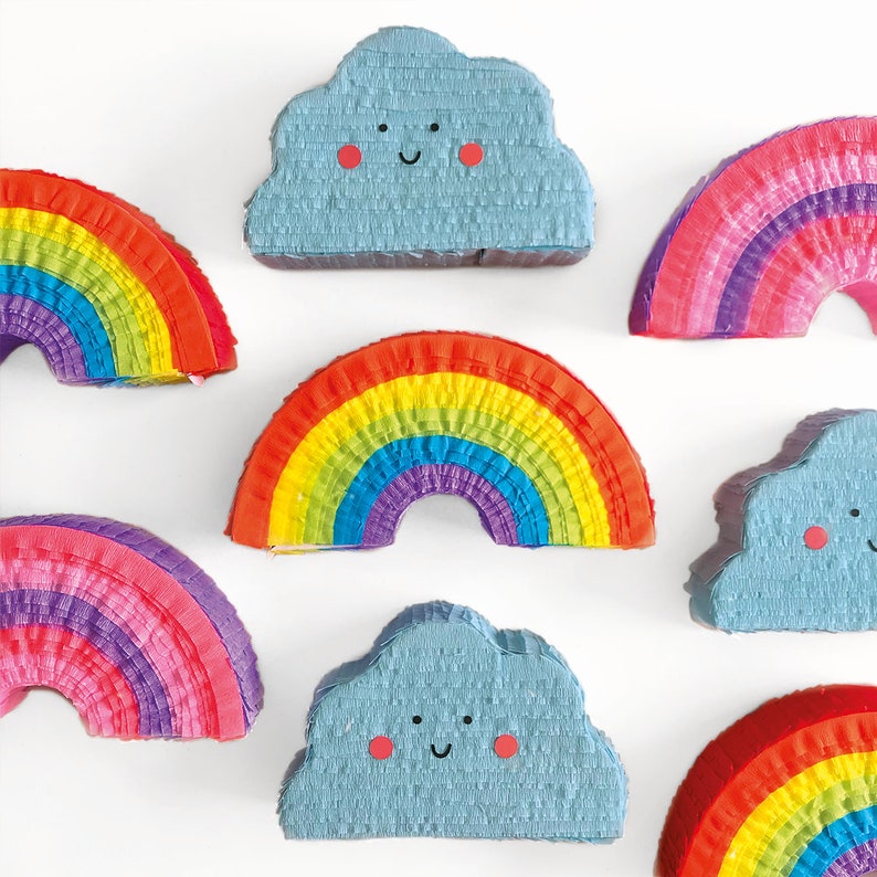 Mini Rainbow Pinata Favor Rainbow Party Party Decoration - Etsy