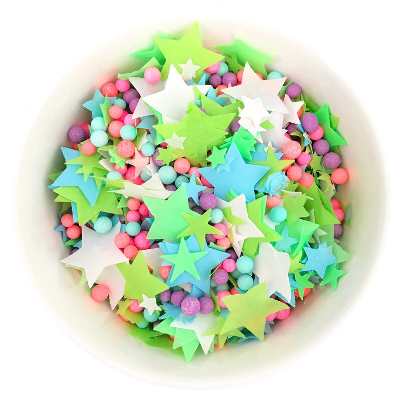 Star Shaped Confetti and Colored Foam Beads, Party Decoration, Confetti ...