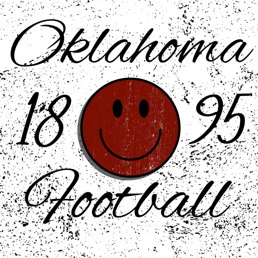 Oklahoma 1895 Football | Smiley Face | Maroon | Black | Norman ...