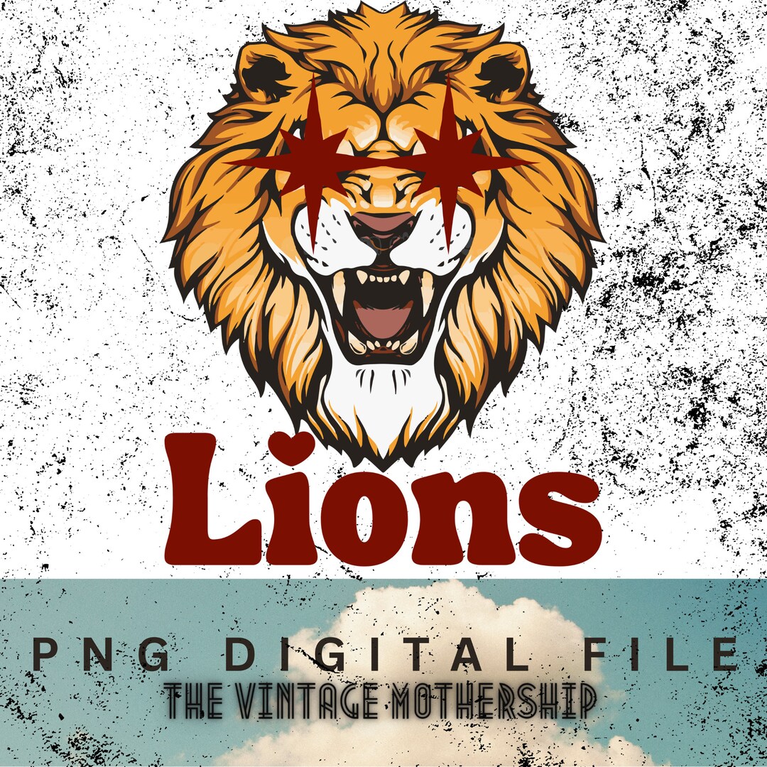 Lions | Red | Maroon | PNG | Digital File | Starburst | Star Eyes ...